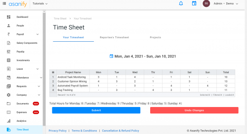 Employee Timesheet: How to create Templates and Track Time? | Asanify